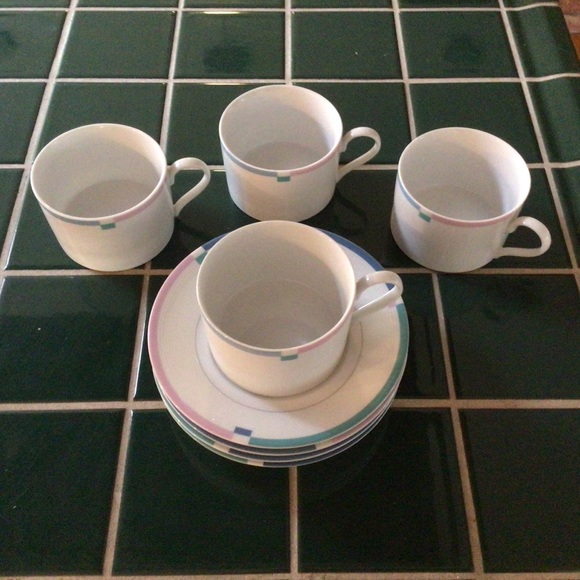 Mikasa | Dining | 26 Mikasa Jet Set China Cups And Saucers Set Of 4 ...